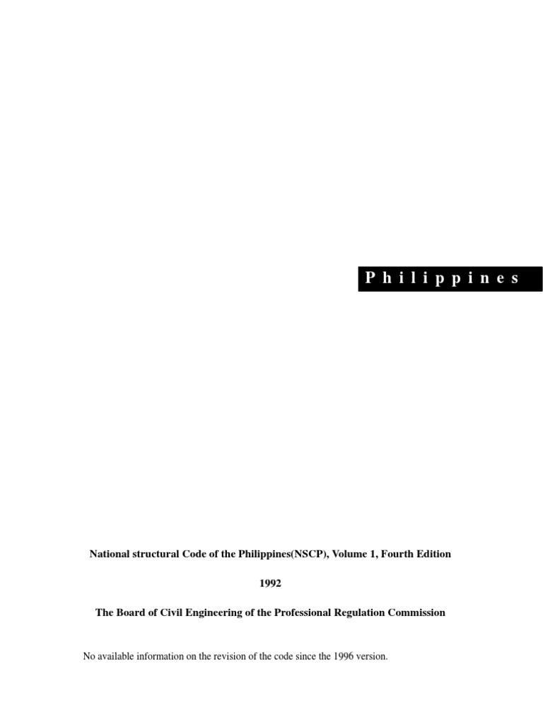 National Structural Code of The Philippines (NSCP), Volume 1, Fourth ...