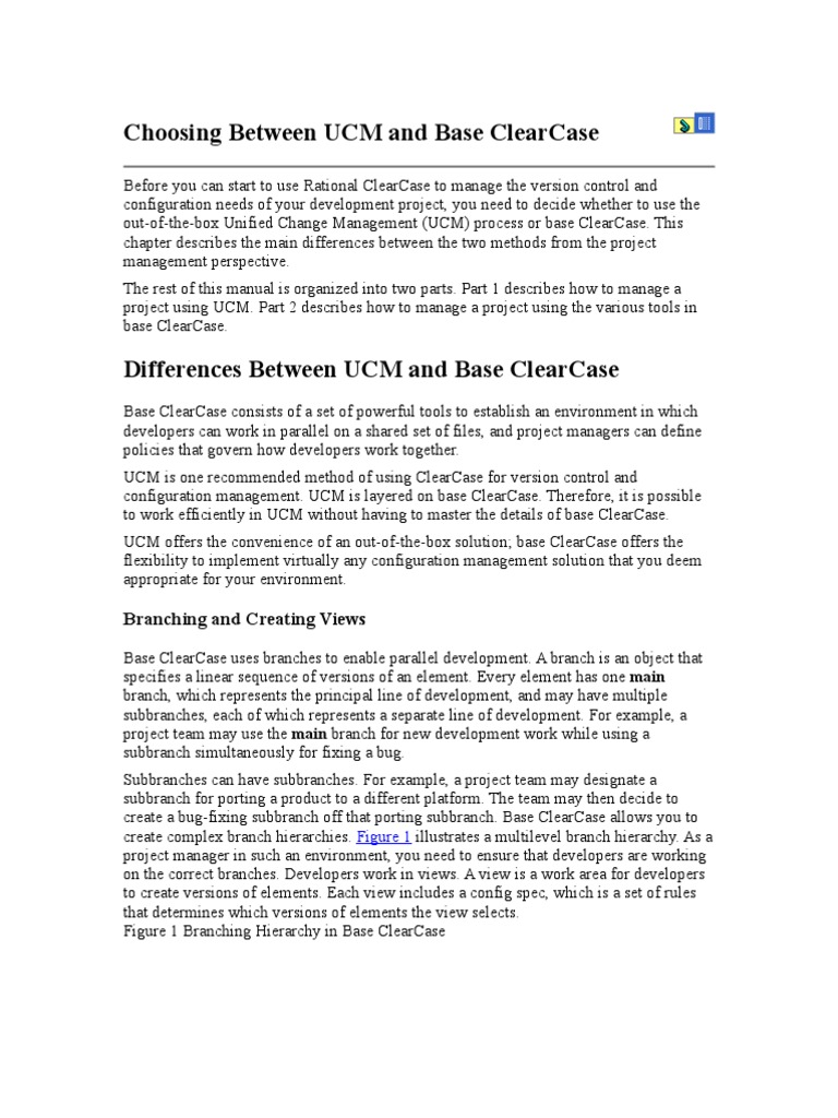 Choosing Between Ucm and Base Clearcase: Branching and Creating Views | PDF | Windows Registry ...