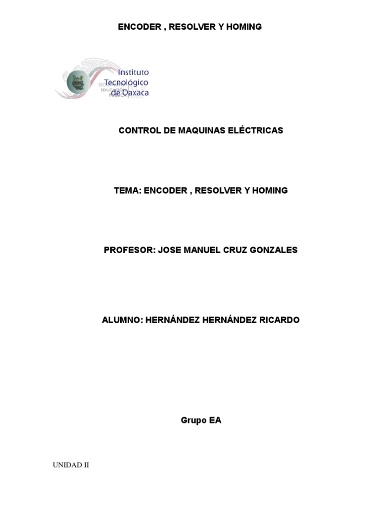 Encoders Resolvers y Homing | PDF | Ingenieria Eléctrica | Science