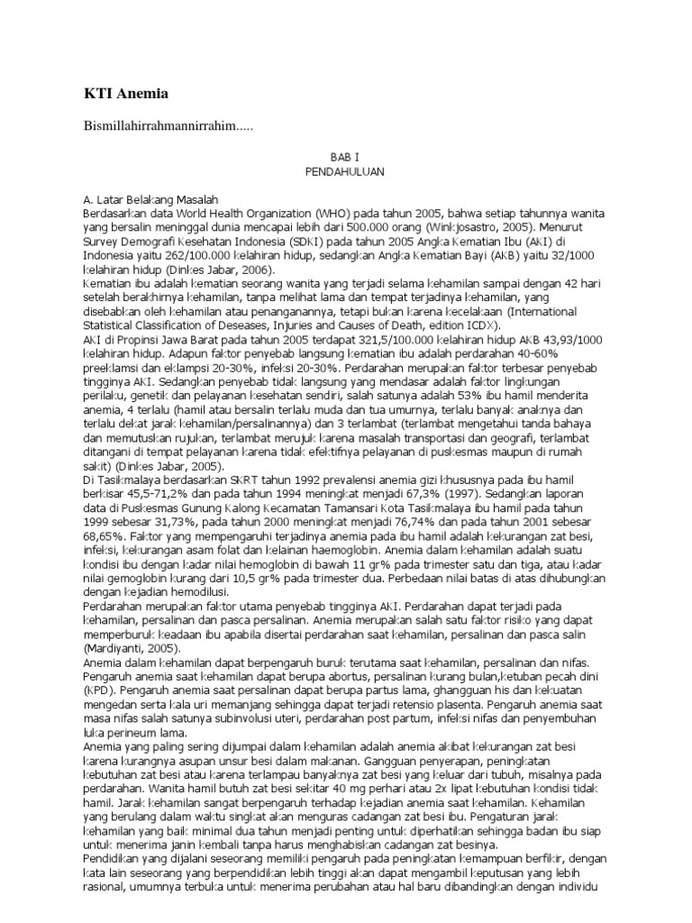 KTI Anemia | PDF | Kesehatan Holistik | Sains & Matematika
