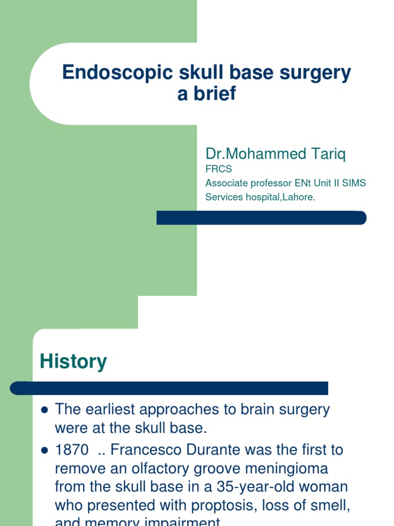 Endoscopic Skull Base Surgery | PDF | Cerebrospinal Fluid | Surgery