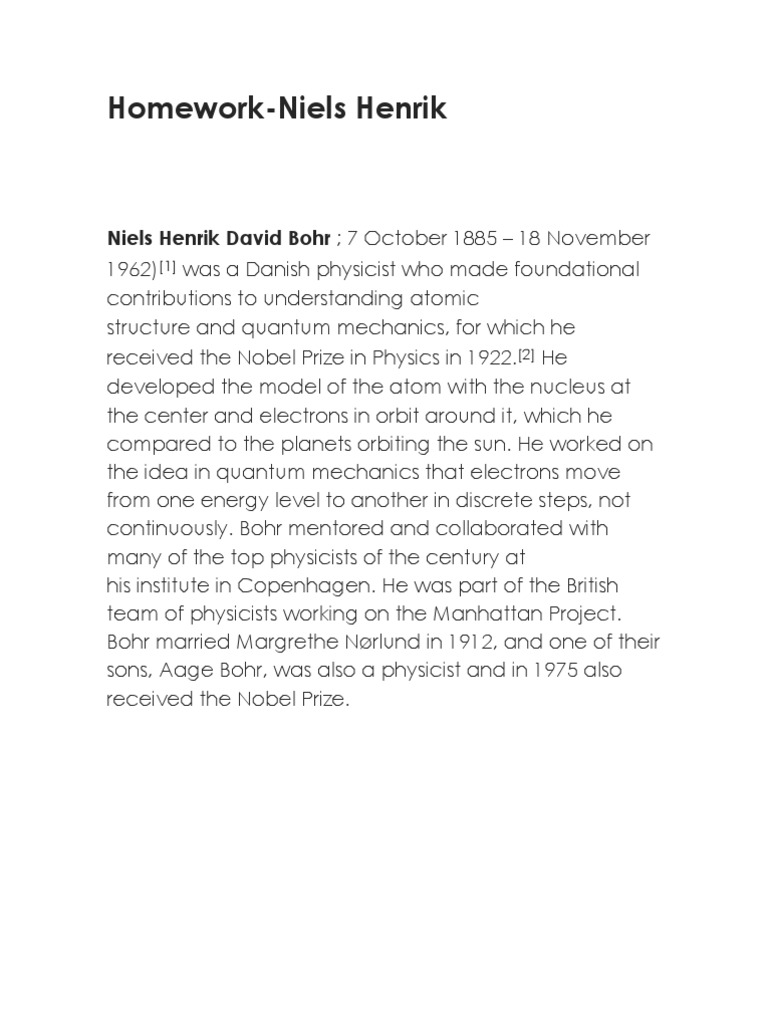 Niels Bohr: Atomic Model Pioneer | PDF | Social Science | Philosophy