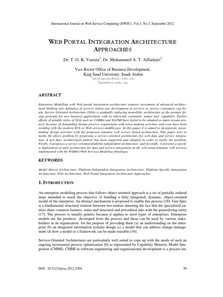 Web Portal Integration for Enterprises | PDF | Service Oriented ...