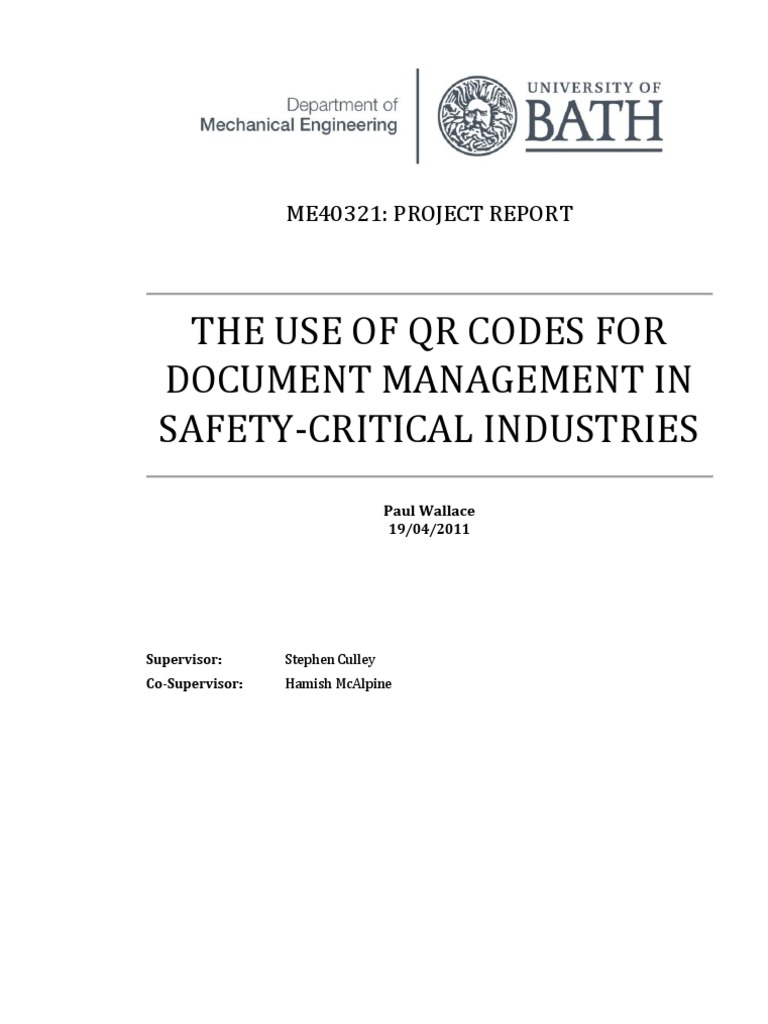 ME40321 - Paul Wallace - The Use of QR Codes For Document Management in ...