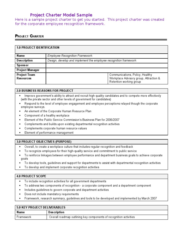 Project Charter | PDF | Employee Retention | Employment