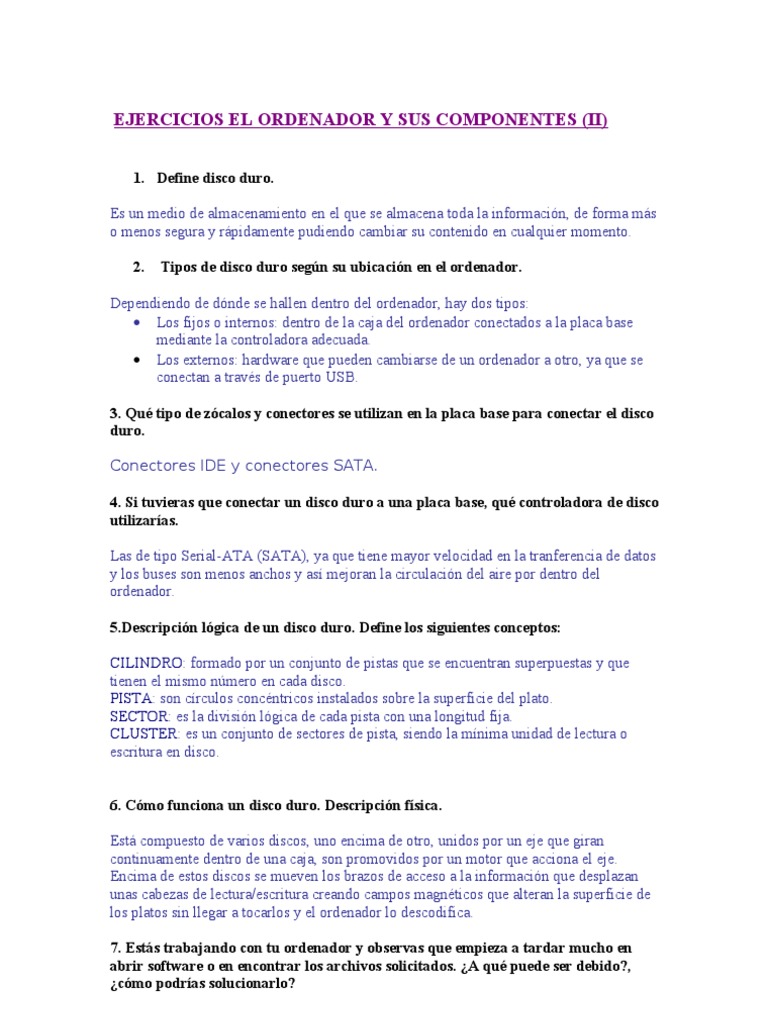 Ejercicios Disco Duro | PDF