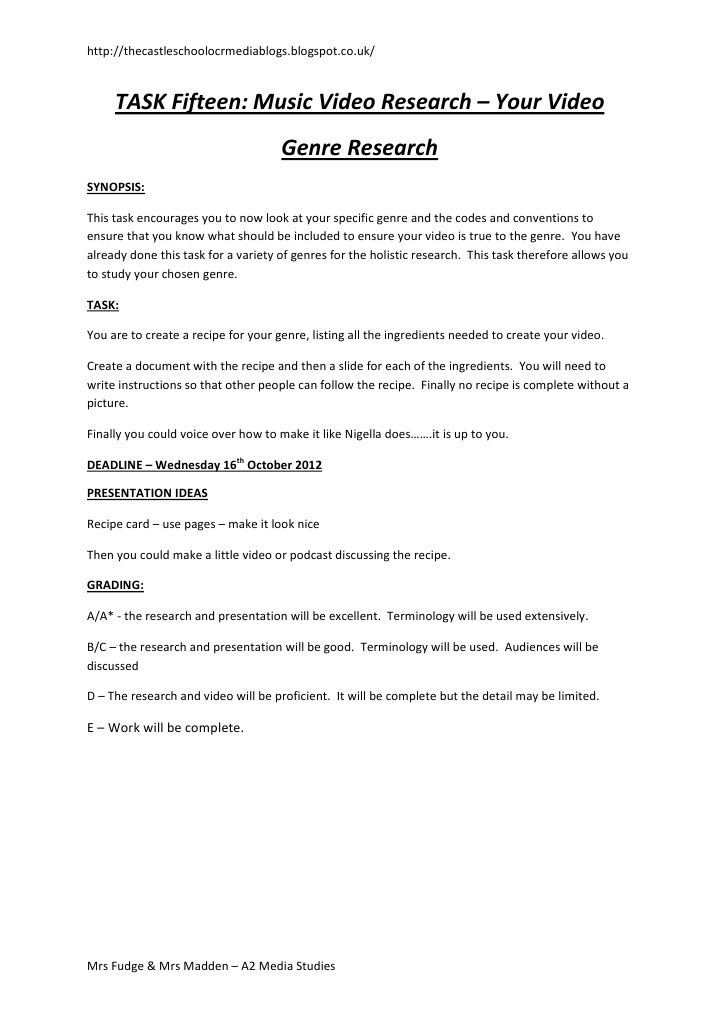 TASK Fifteen - Genre Research | PDF | Career & Growth | Language Arts ...