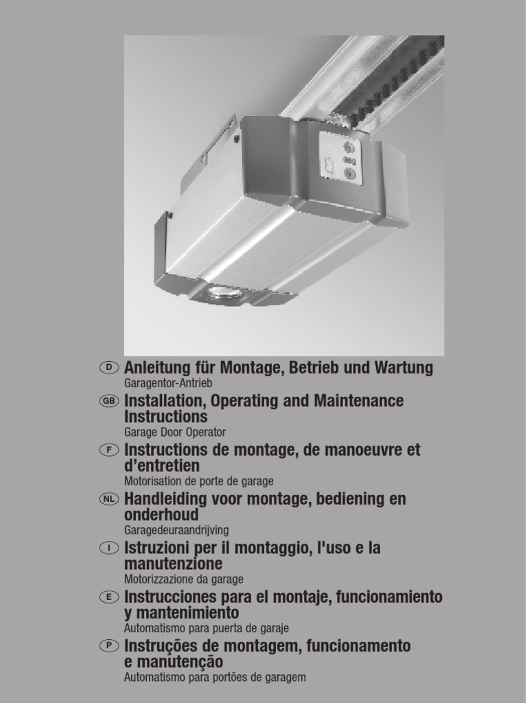 SupraMatic Operator E2 Garage Door Operator | PDF | Door | Switch