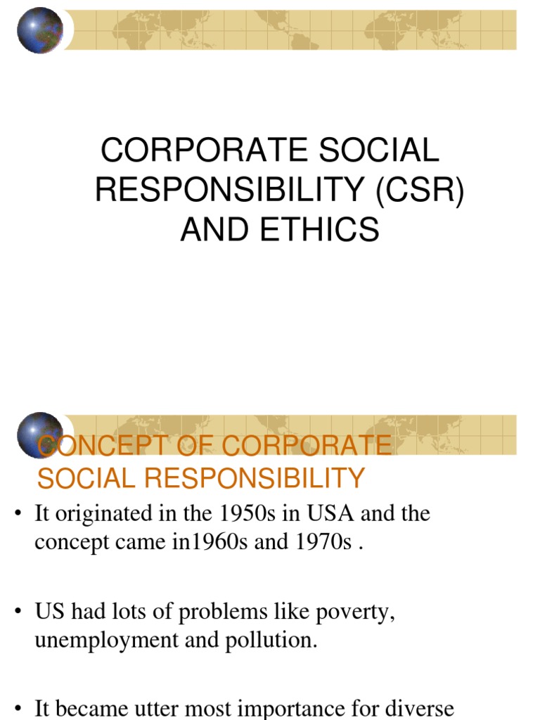 Chapter 15 Lecture 1 CSR & Ethics | Download Free PDF | Corporate ...