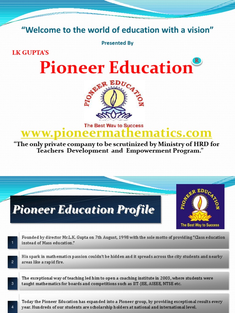 Pioneer Mathematics Schools Principals Seminar Presentation | PDF ...