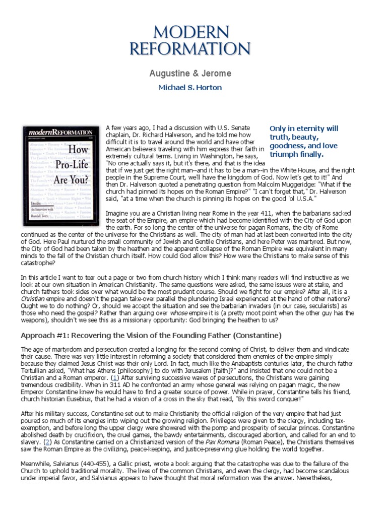 Augustine and Jerome | PDF | Premillennialism | Millennialism