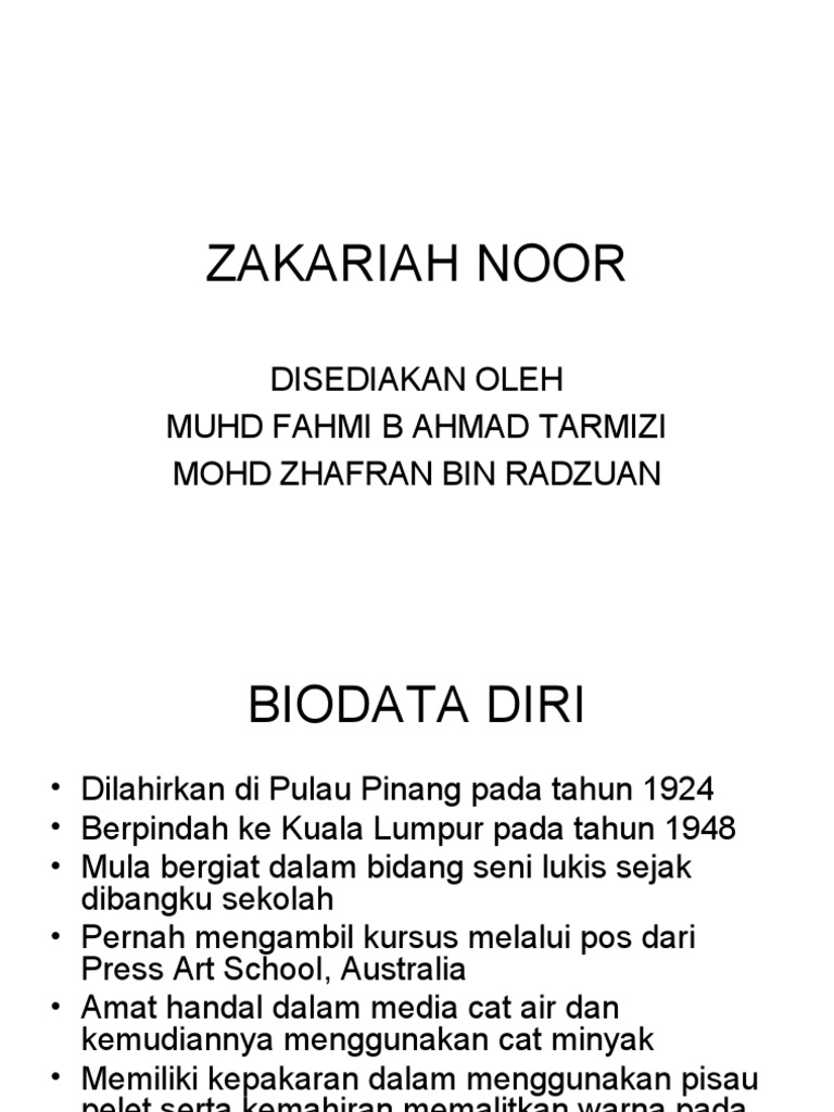 Zakariah Noor 2 | PDF
