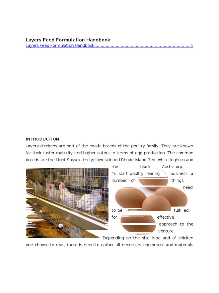 Layers Feed Formulation Handboo1 | Chicken | Vitamin