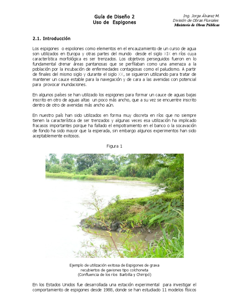 Guía de Diseño 2 Espigones | PDF | Río | Longitud