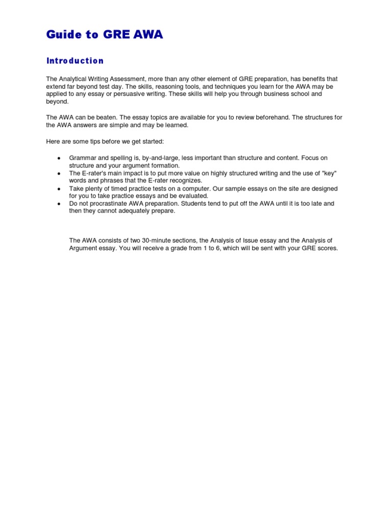 Guide To GRE Awa PDF | PDF | Argument | Fallacy