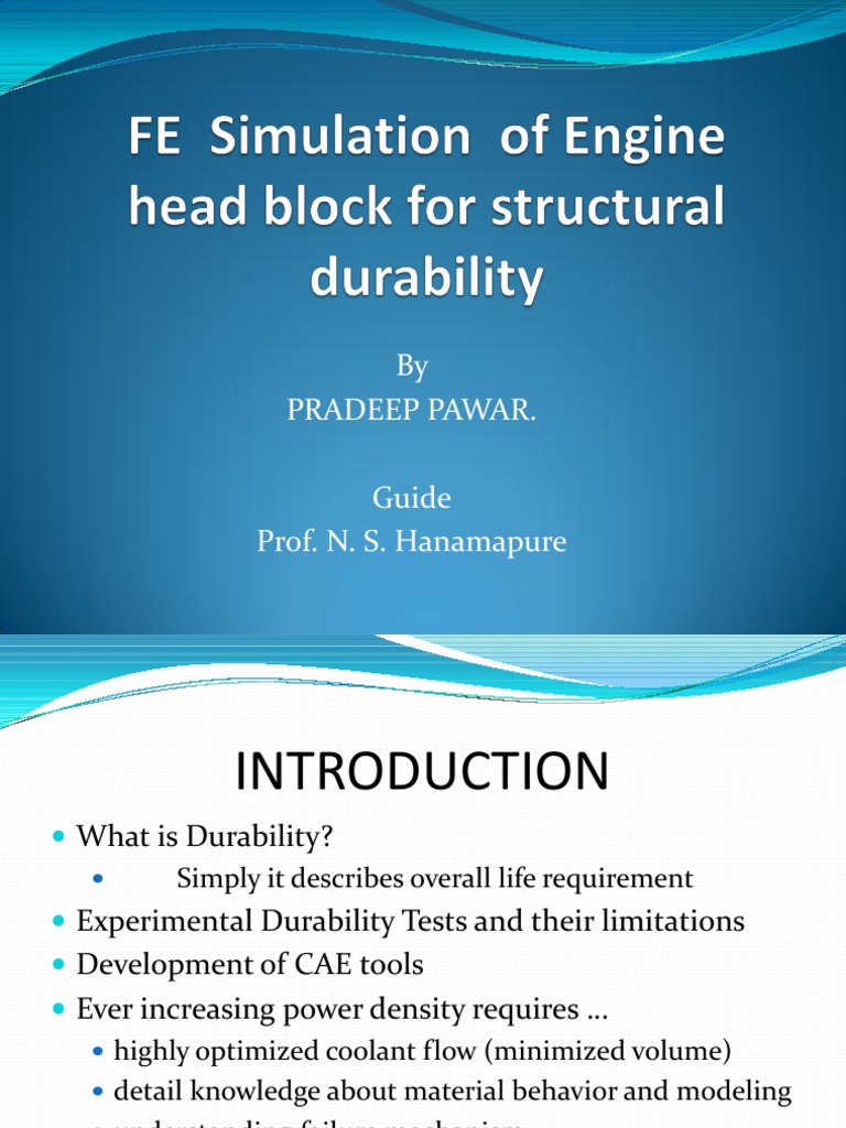 FE Simulation of Engine Head Block For Structural Durability | PDF ...