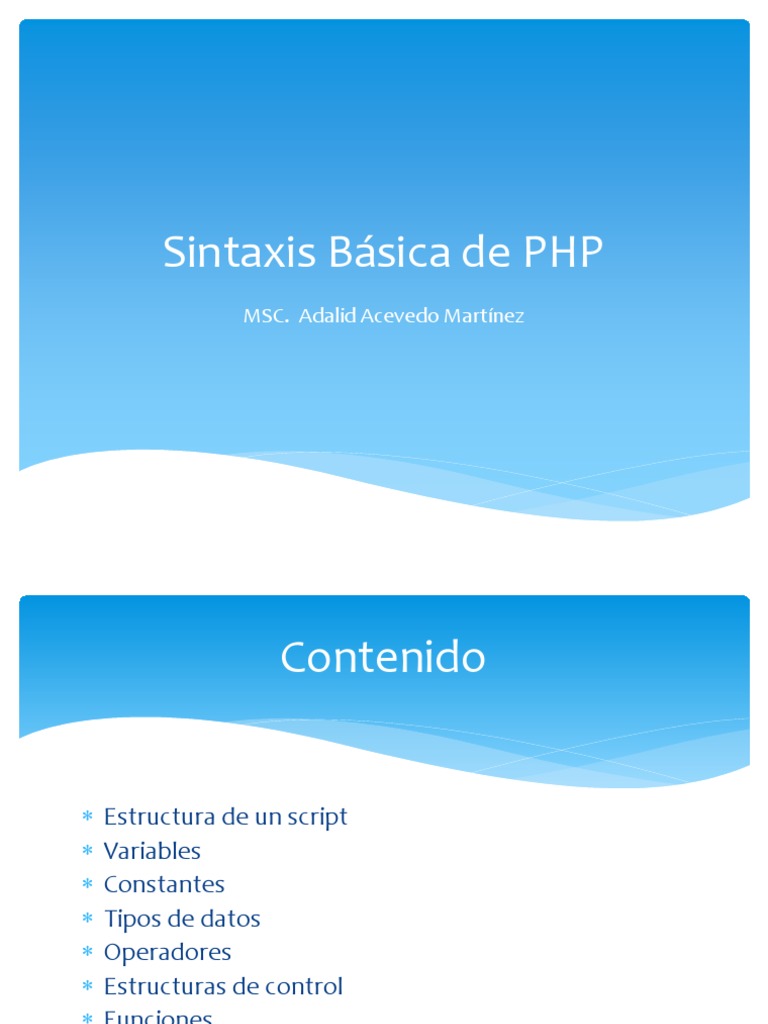 Sintaxis Básica de PHP | PDF | Servidor web | Internet y web