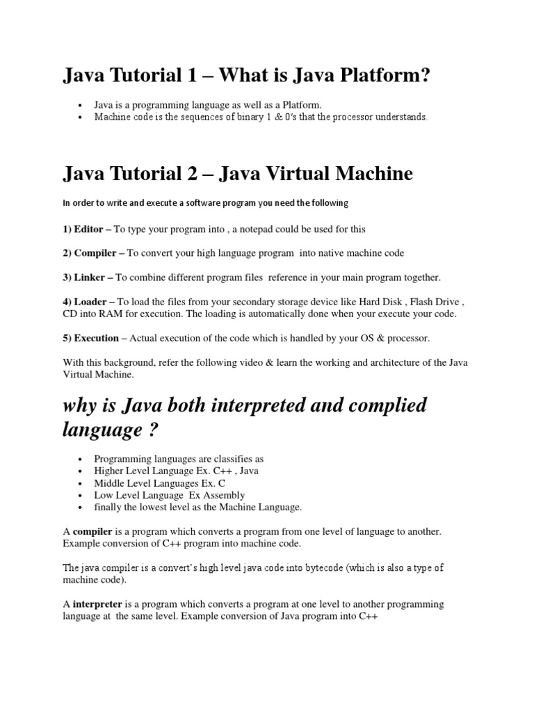 Java Tutorial 1 | PDF | Object Oriented Programming | Computer Program