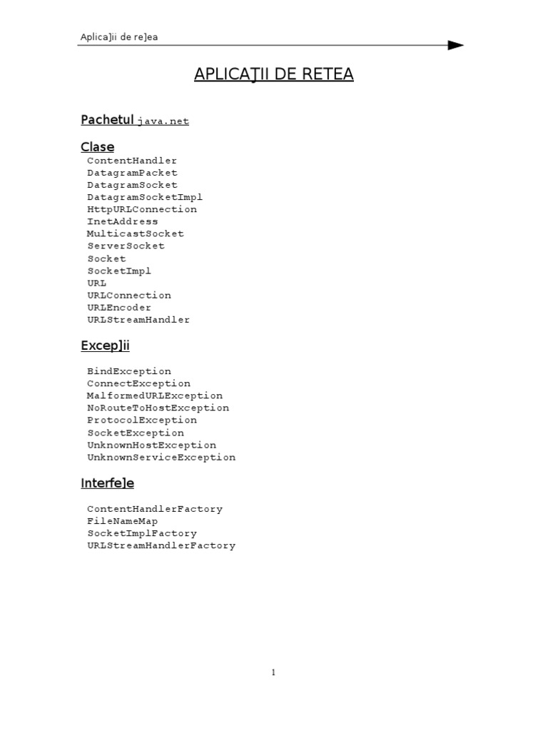 Aplicatii de Retea Curs, Java | PDF