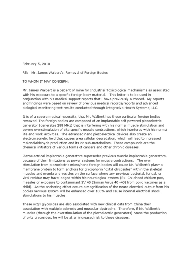 Dr. Hildegarde Staninger's - Medical Necessity Letter For James Walbert ...