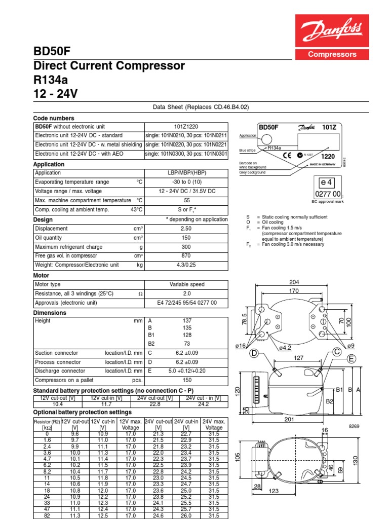 Sundanzer Compressor Specifications | Refrigeration | Gas Compressor