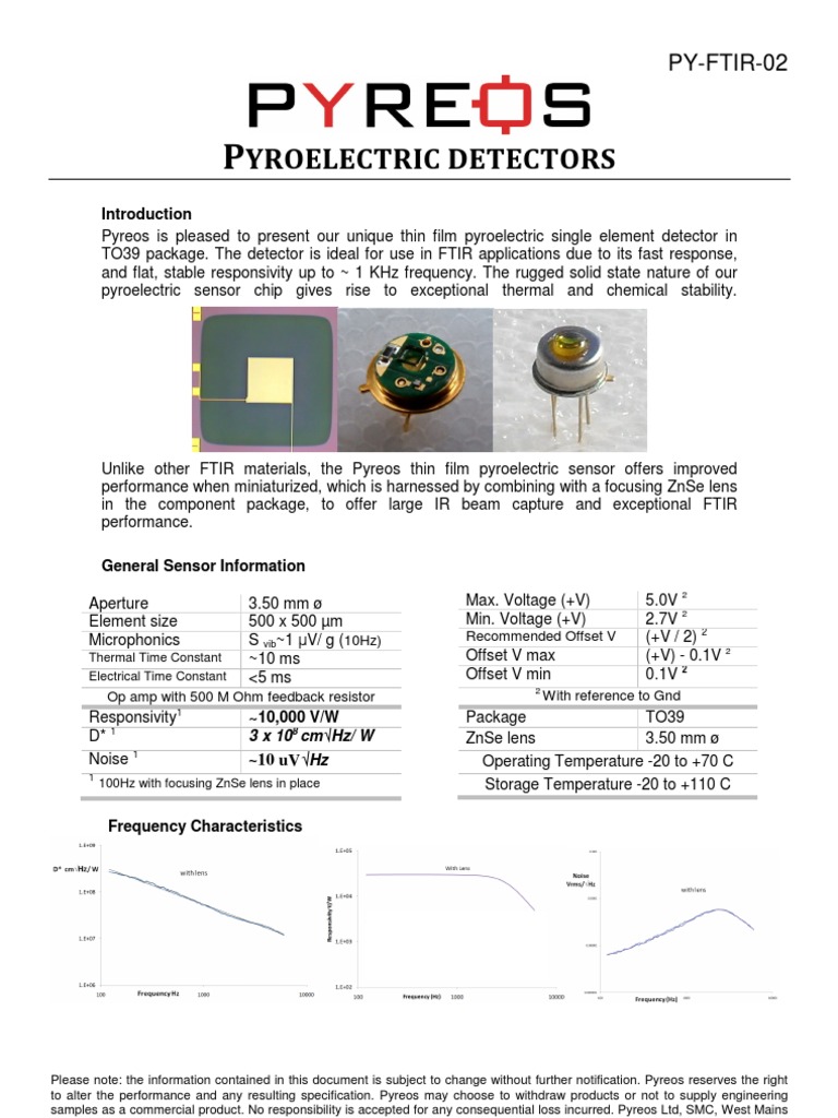 Detector Pyreos | PDF | Fourier Transform Infrared Spectroscopy | Lens ...