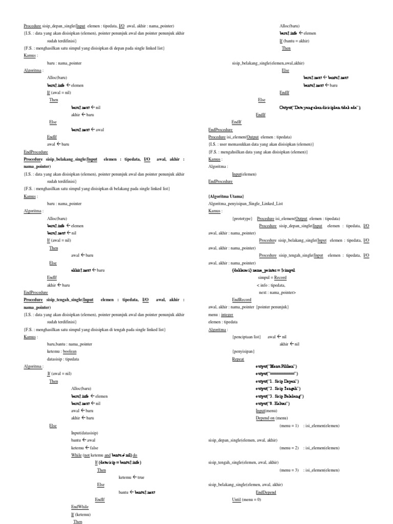 Procedure Sisip Pada Pascal | PDF
