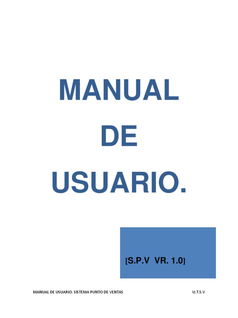 Manual de Usuario Sistema Punto de Venta | PDF | Point and Click | Ventana (informática)