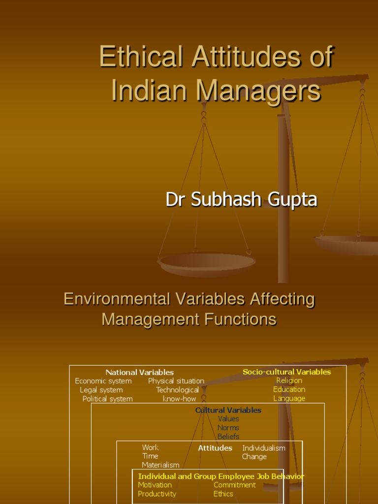 Ethical Attitudes of Indian Managers | PDF | Corruption | Political ...