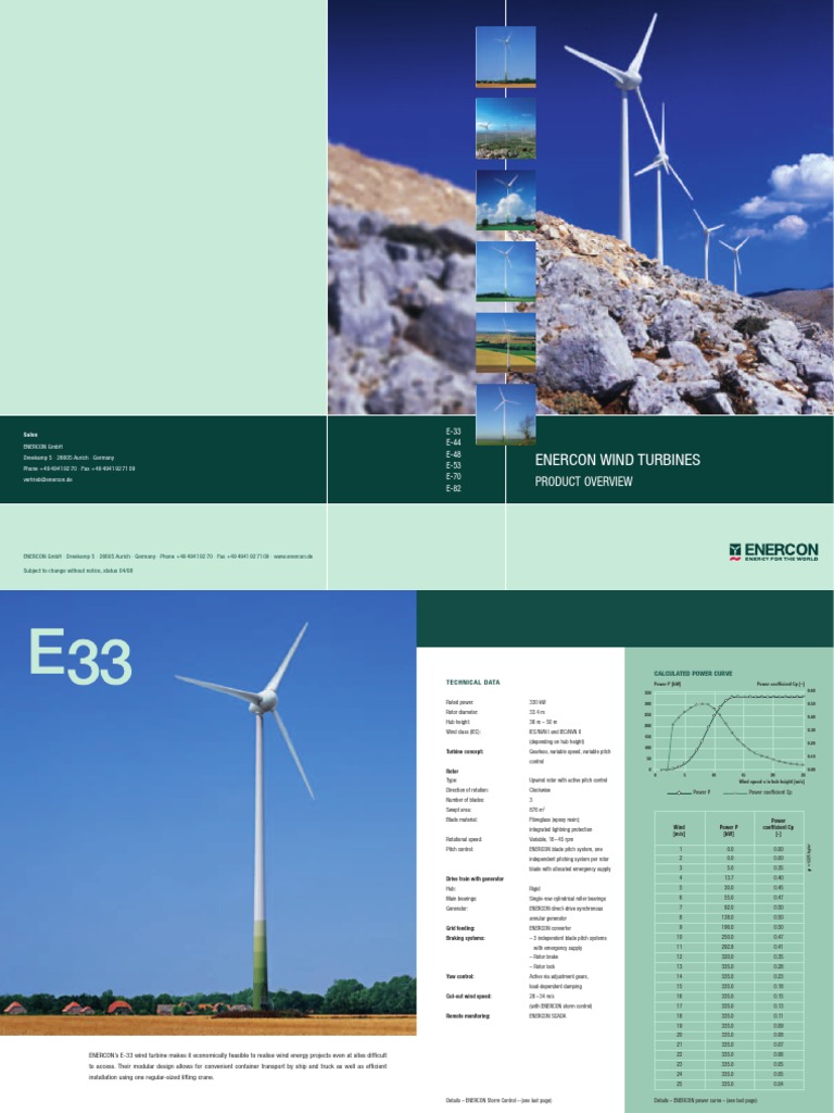 ENERCON Productoverview en | PDF | Wind Turbine | Turbine