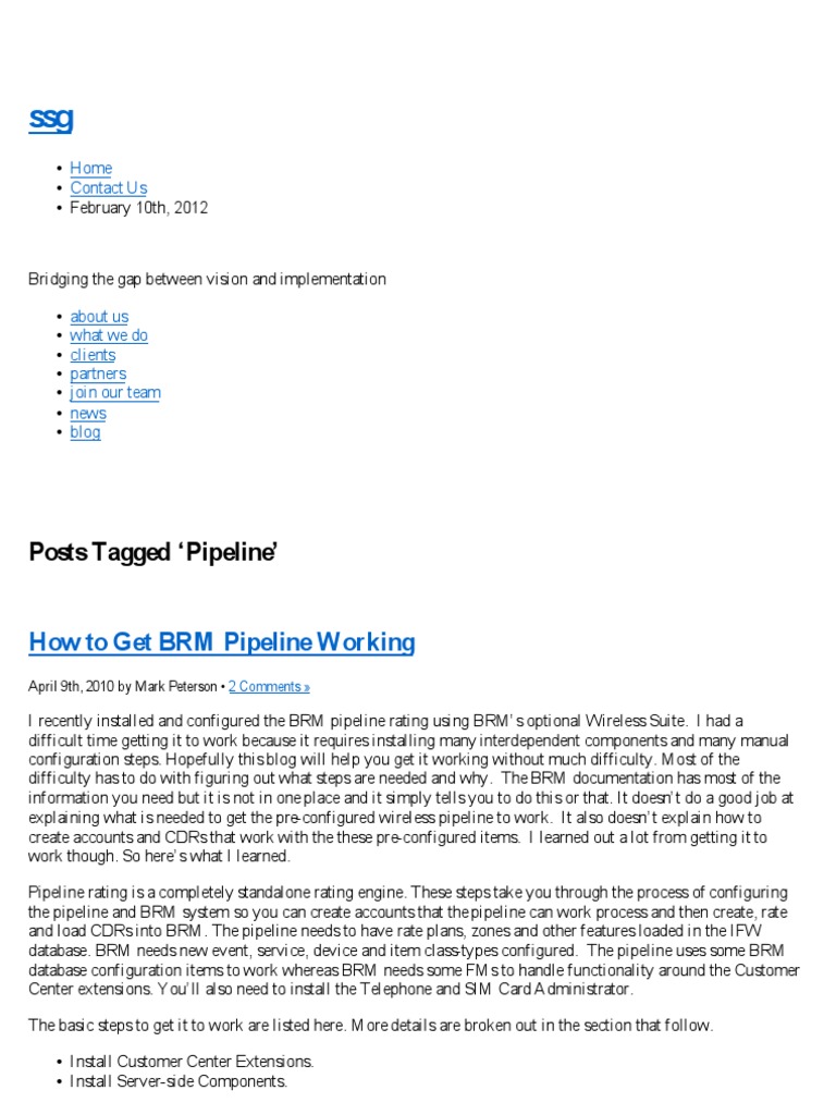 How To Get BRM Pipeline Working | PDF | Oracle Database | Sql