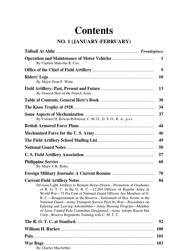 Field Artillery Journal - Jan 1929 | PDF | Howitzer | Artillery