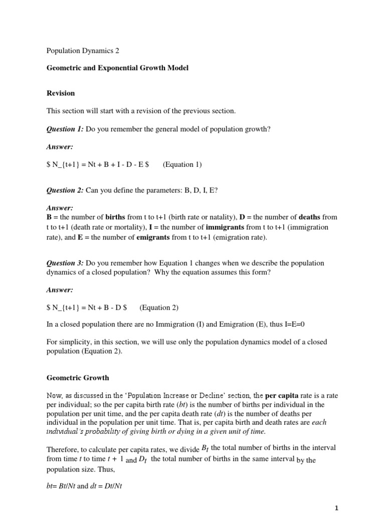 Population Dynamics 2 | PDF | Mathematical Analysis | Mathematical Objects