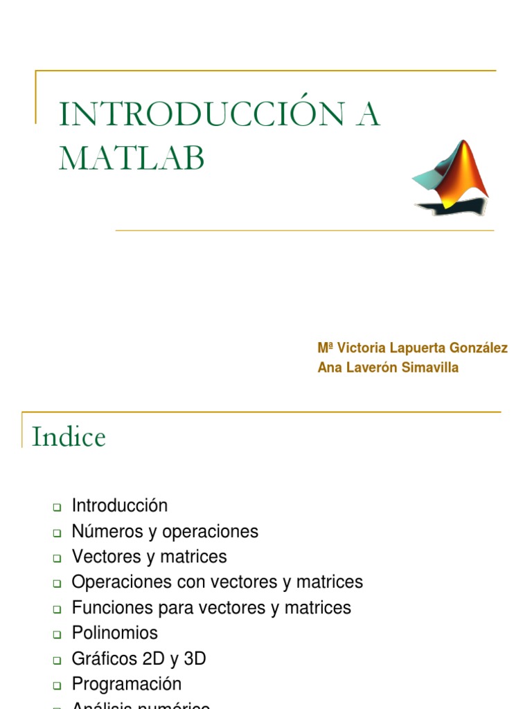 Curso de Introduccion Al Matlab | PDF | Matriz (Matemáticas) | Espacio vectorial