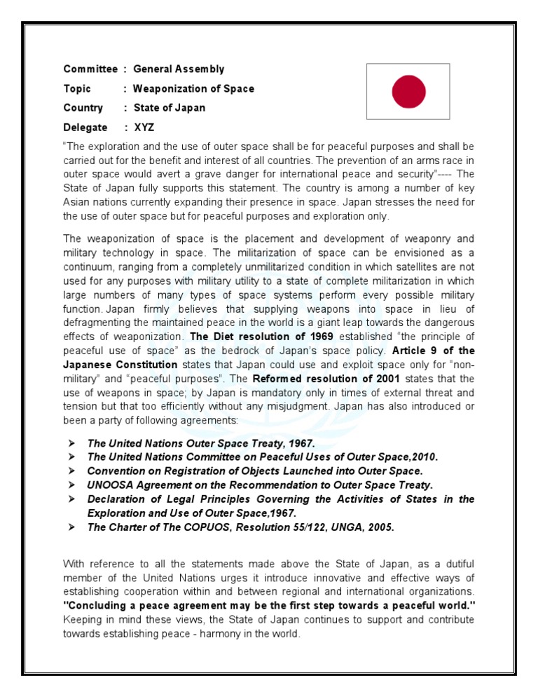 Sample Position Paper | PDF | United Nations | International Relations