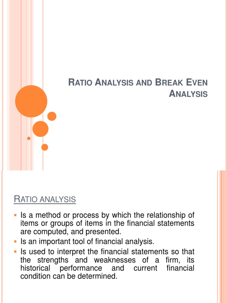 Break Even Analysis and Ratio Analysis | PDF | Dividend | Debt