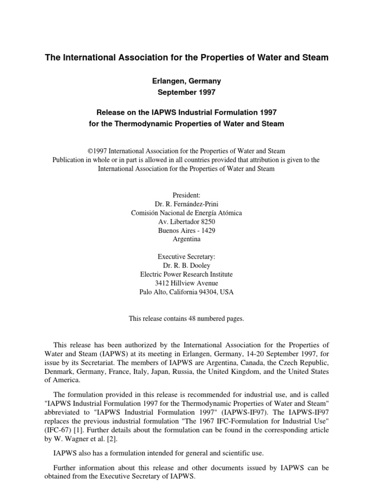 Iapws If97 | PDF | Enthalpy | Temperature