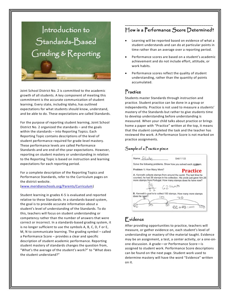 Parent Brochure For Standards-Based Grading | PDF | Students ...