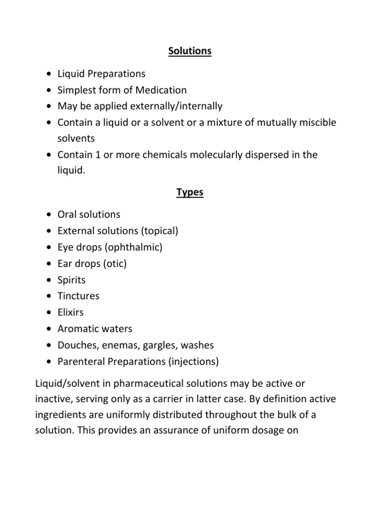 Solutions | PDF | Solution | Tablet (Pharmacy)