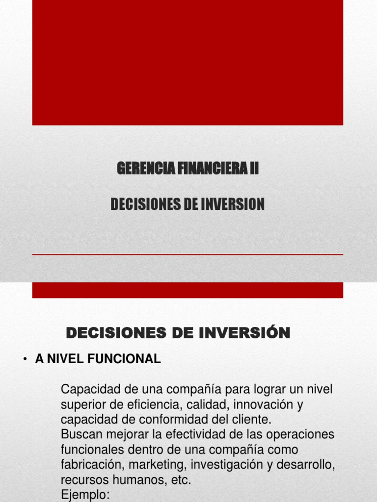 6 Decisiones de Inversion | PDF | Compartir (Finanzas) | Competitividad