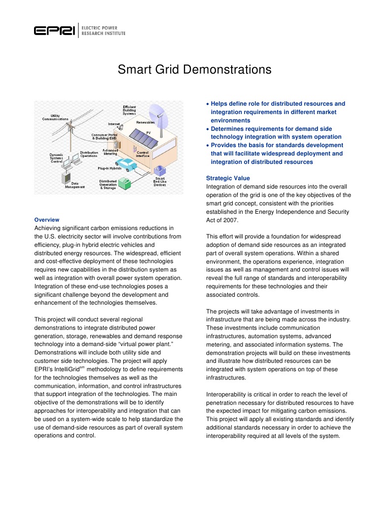 EPRI Smart Grid Overview | PDF | Smart Grid | Electrical Grid