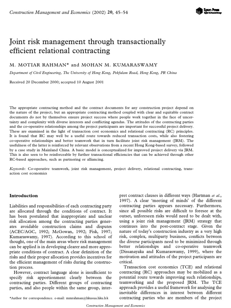 Joint Risk Management | PDF | Risk Management | Risk