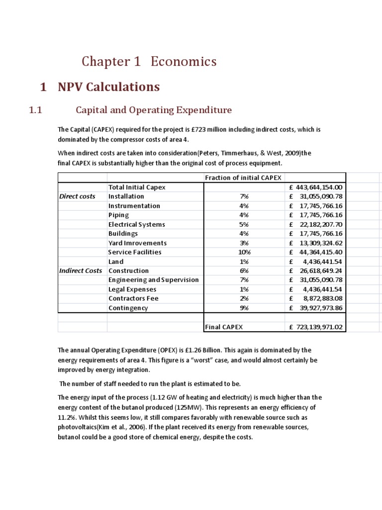 Chapter 1 Economics: 1 NPV Calculations | PDF | Net Present Value ...