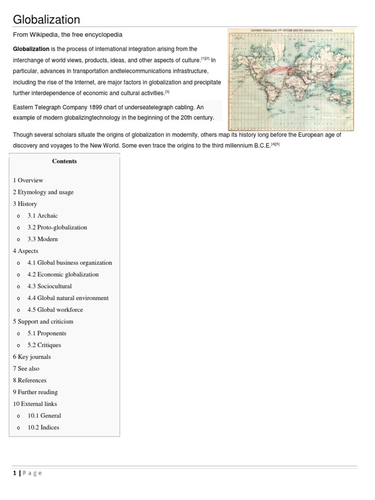 Globalization: Globalization Is The Process of International ...