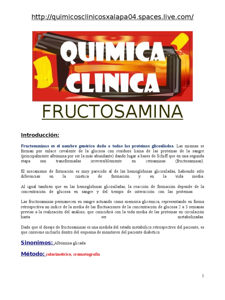 QC Fructosamina | Descargar gratis PDF | Diabetes mellitus | Proteínas