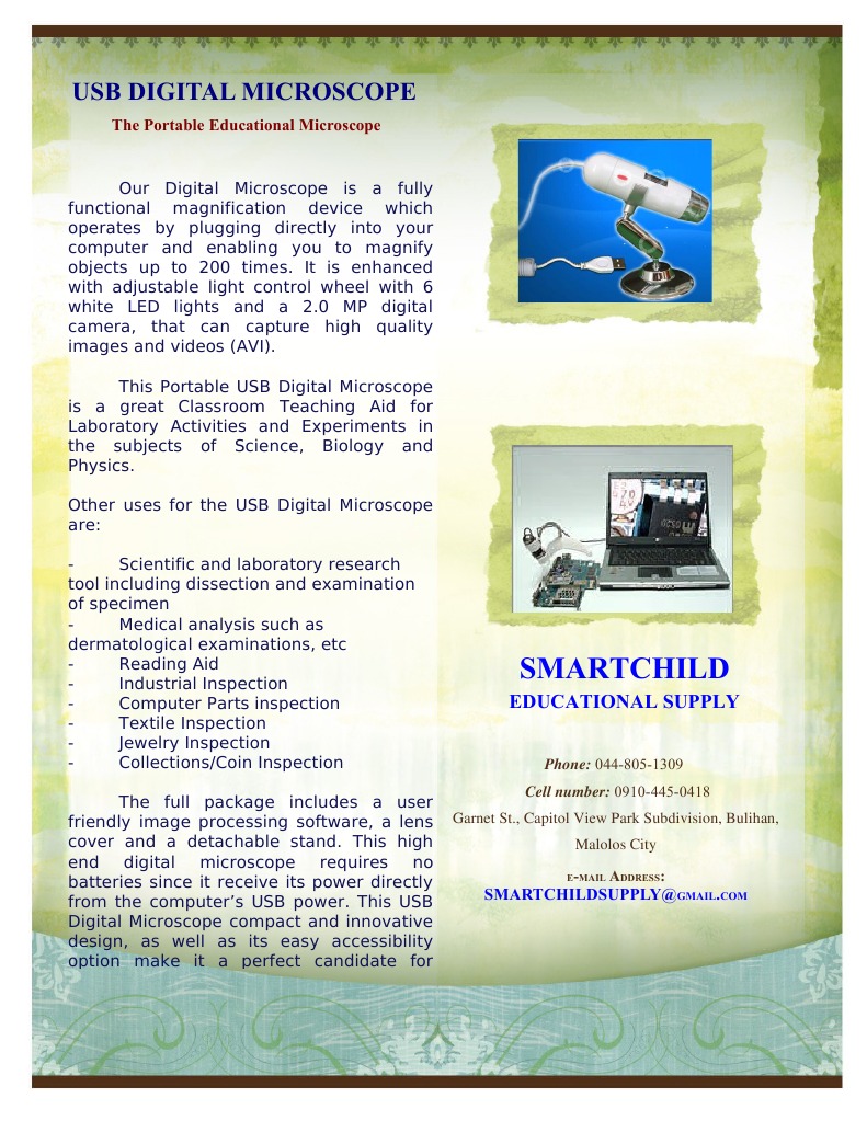 USB Digital Microscope for Education | PDF