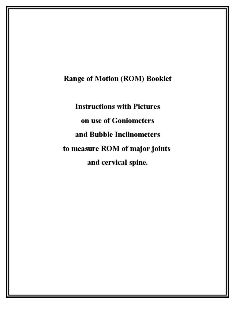 ROM Booklet 07nov2010 | PDF | Anatomical Terms Of Motion | Human Leg