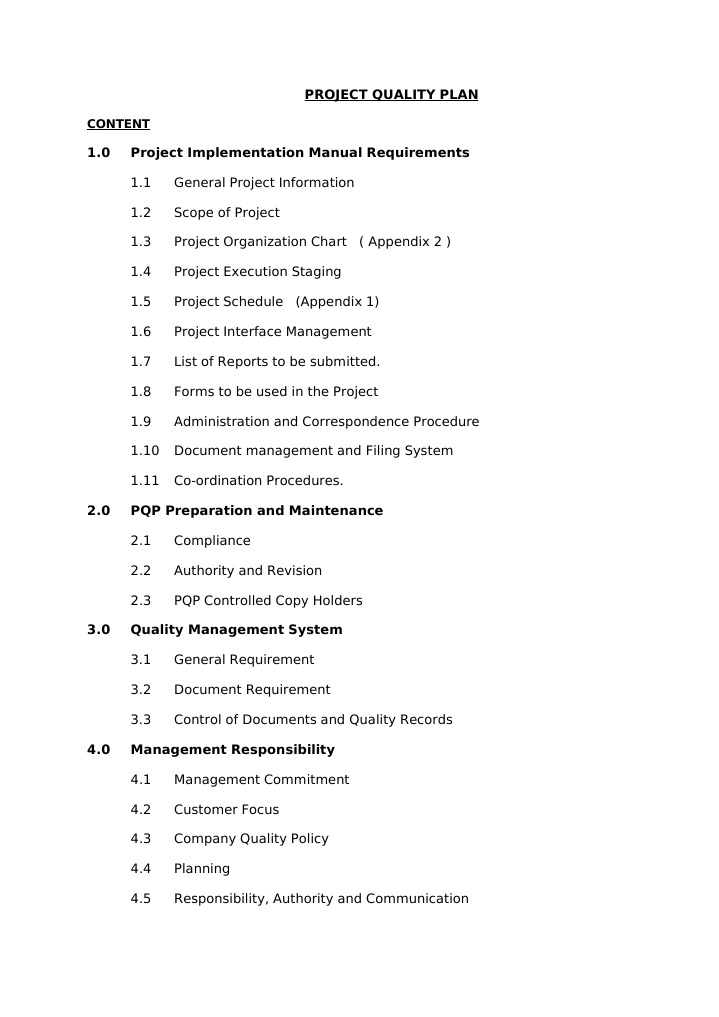 Project Quality Plan: Content | PDF | Quality Assurance | Specification ...