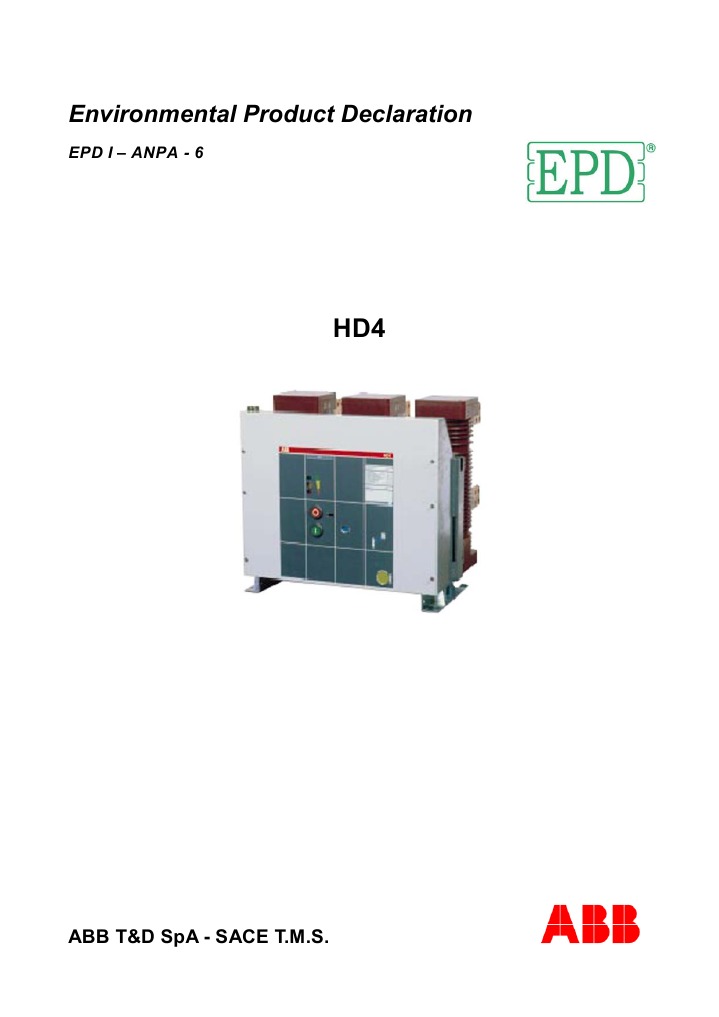 MV Circuit Breaker HD4 | PDF | Life Cycle Assessment | Nature
