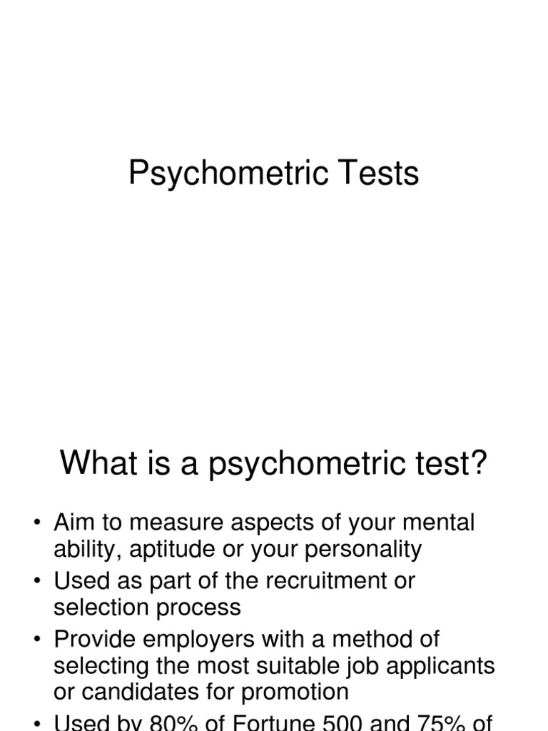 Psychometric Tests | PDF | Psychometrics | Test (Assessment)